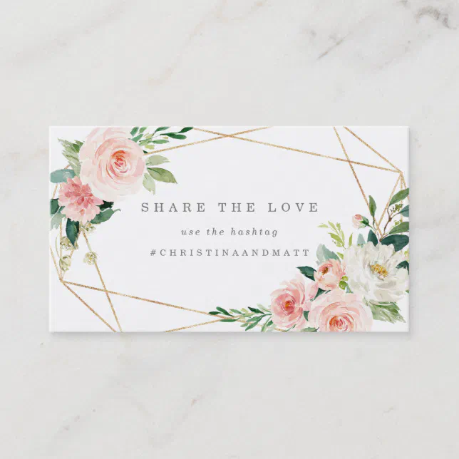 Geometric Spring Romance Hashtag Card | Zazzle