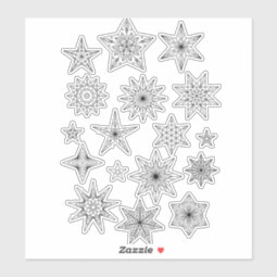 Geometric Star Line Art Drawing Sticker | Zazzle