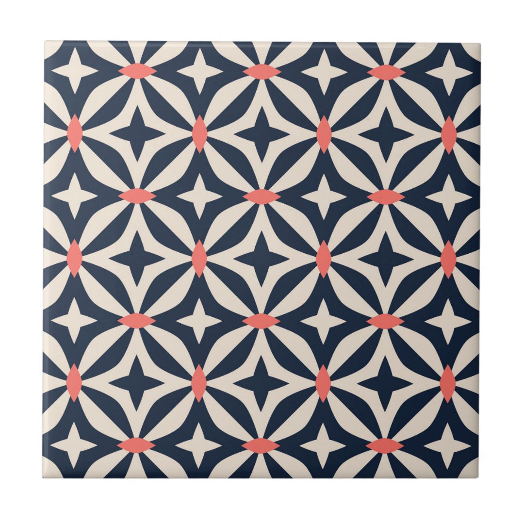 Geometric Star Pattern Ceramic Tile | Zazzle