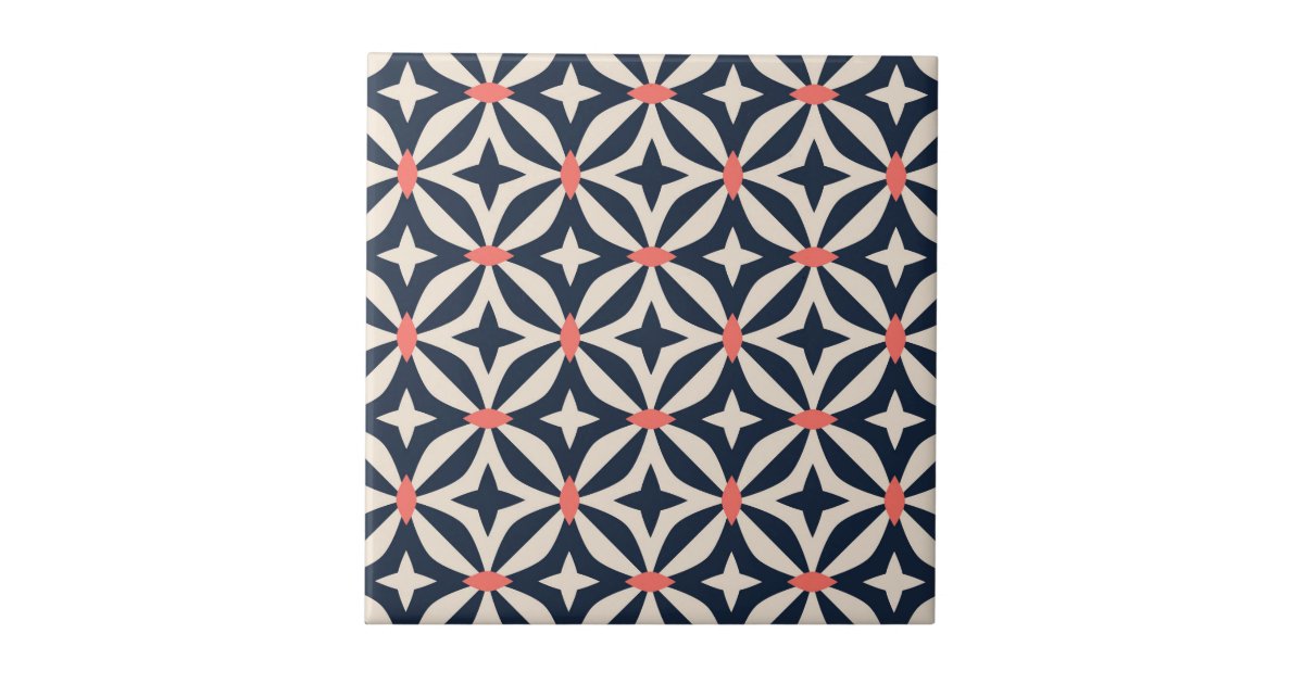 Geometric Star Pattern Ceramic Tile | Zazzle