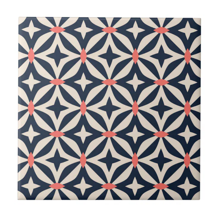 Geometric Star Pattern Ceramic Tile | Zazzle