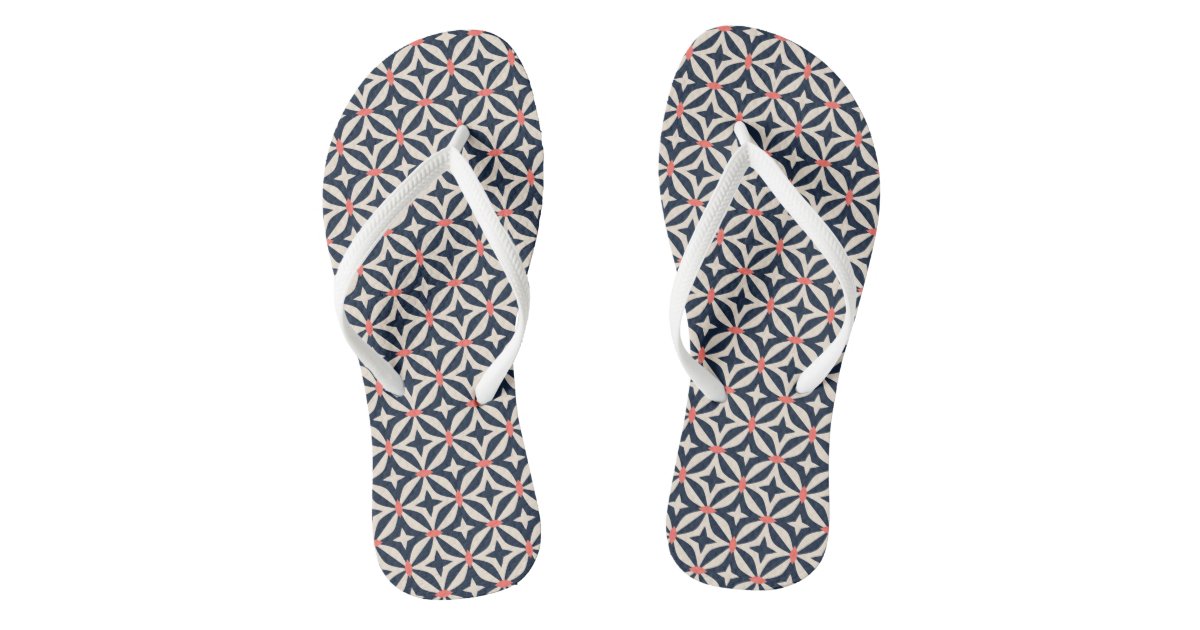Geometric Star Pattern Flip Flops | Zazzle