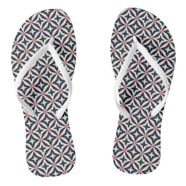 Geometric Star Pattern Flip Flops | Zazzle