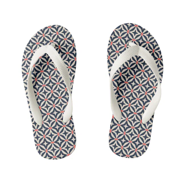 Geometric Star Pattern Kid's Flip Flops | Zazzle
