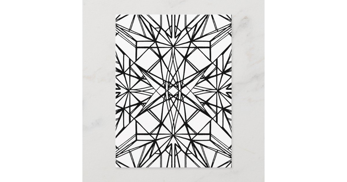 geometric symmetry postcard | Zazzle