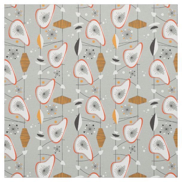 Vintage Geometric Circle Pattern Fabric | Zazzle