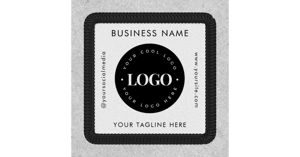 Geometric Text Custom Business Company Logo Modern Patch | Zazzle