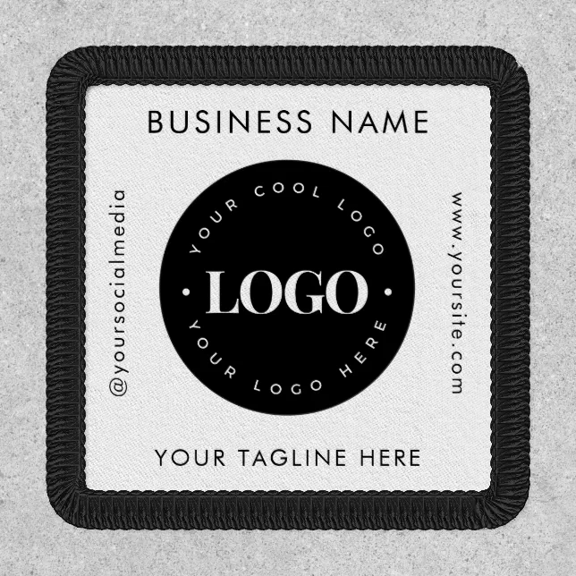 Geometric Text Custom Business Company Logo Modern Patch | Zazzle