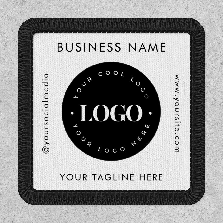 Geometric Text Custom Business Company Logo Modern Patch | Zazzle