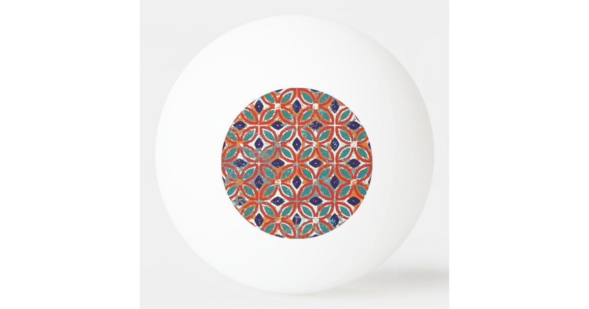 Geometric tiles: ethnic vintage background. ping pong ball | Zazzle