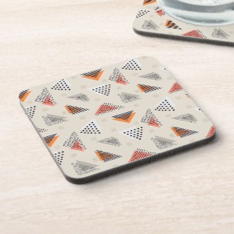 Geometric Triangle Hand Drawn Pattern Beverage Coaster | Zazzle