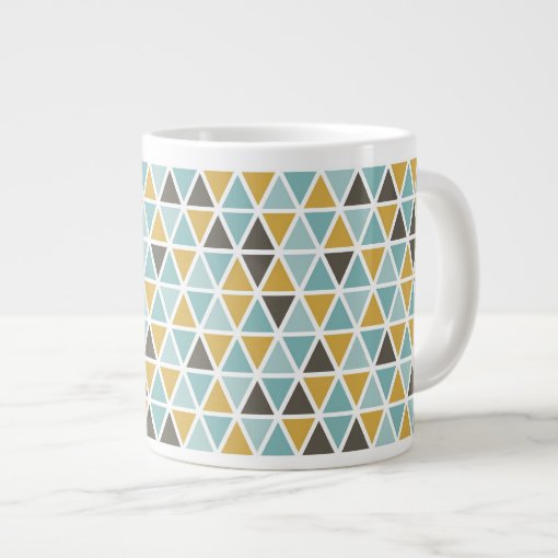 Geometric Triangle Pattern Giant Coffee Mug | Zazzle
