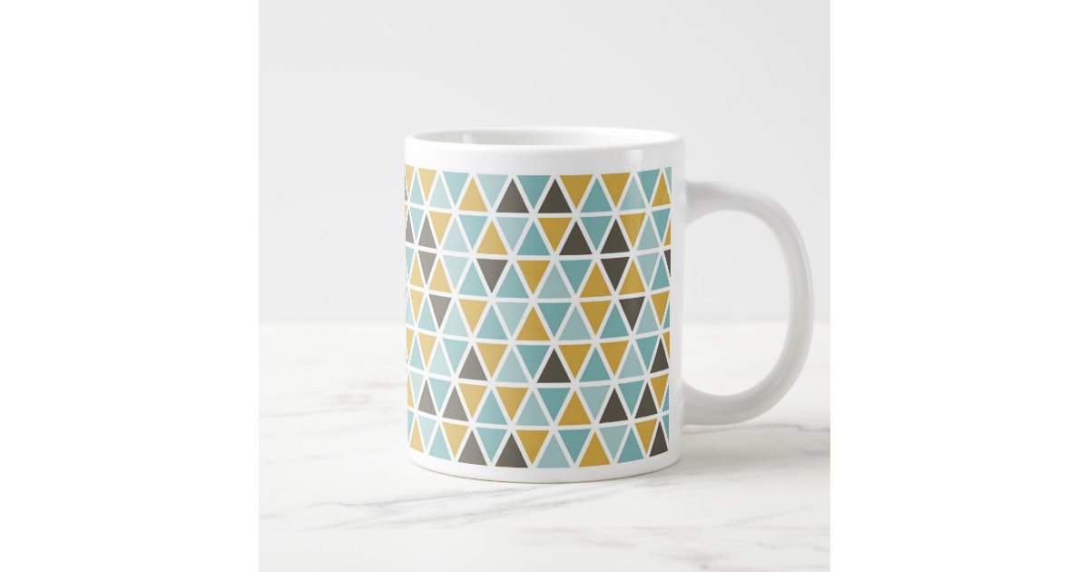 Geometric Triangle Pattern Giant Coffee Mug | Zazzle