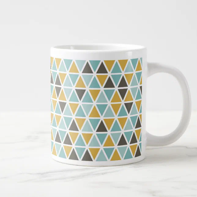 Geometric Triangle Pattern Giant Coffee Mug | Zazzle