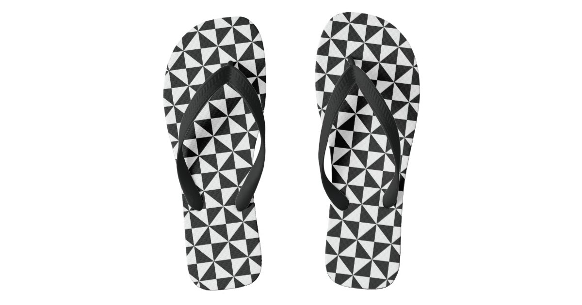 geometric triangles adult flip flops | Zazzle