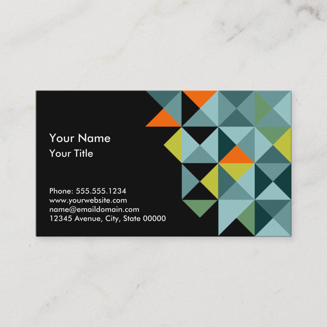 Geometric Triangles Business Card | Zazzle