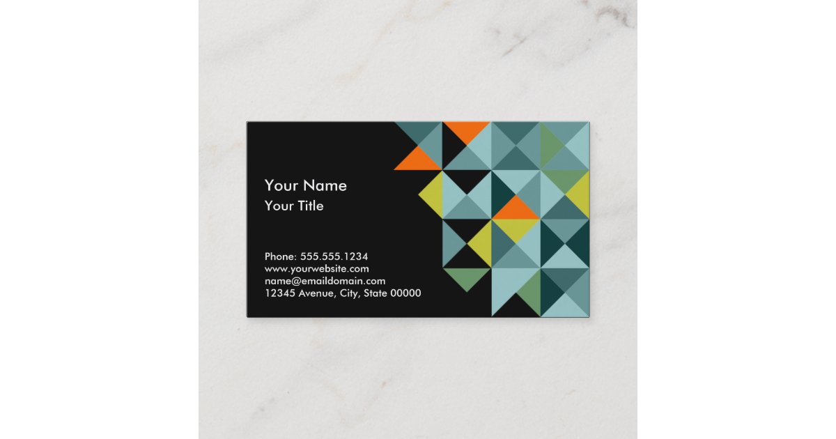 Geometric Triangles Business Card | Zazzle
