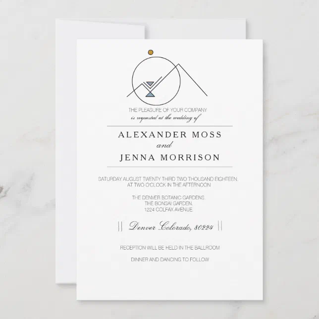 Geometric Tribal Mountain | Modern Customizable Invitation | Zazzle