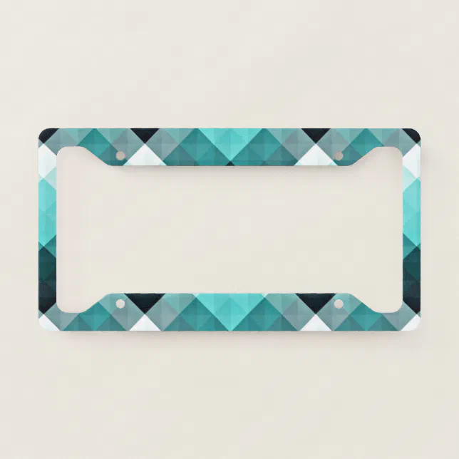 Geometric Turquoise Pattern License Plate Frame | Zazzle