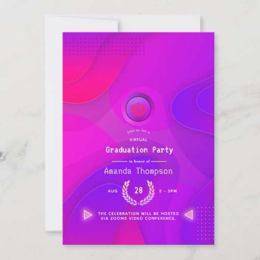 Geometric Virtual Graduation Party Invitation | Zazzle