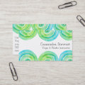 Geometric watercolor design green blue Arches Business Card | Zazzle
