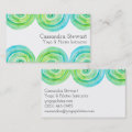 Geometric watercolor design green blue Arches Business Card | Zazzle