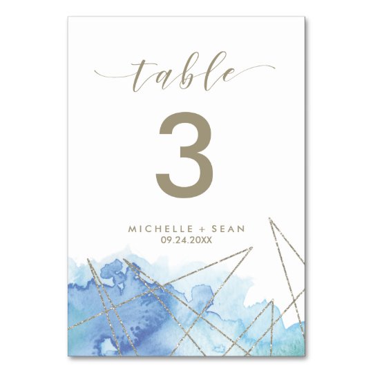 Geometric Watercolor Table Number | Zazzle.com