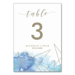 Geometric Watercolor Table Number | Zazzle
