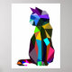 Geometric WPAP Cat Design | Printables | Wall Art | Zazzle