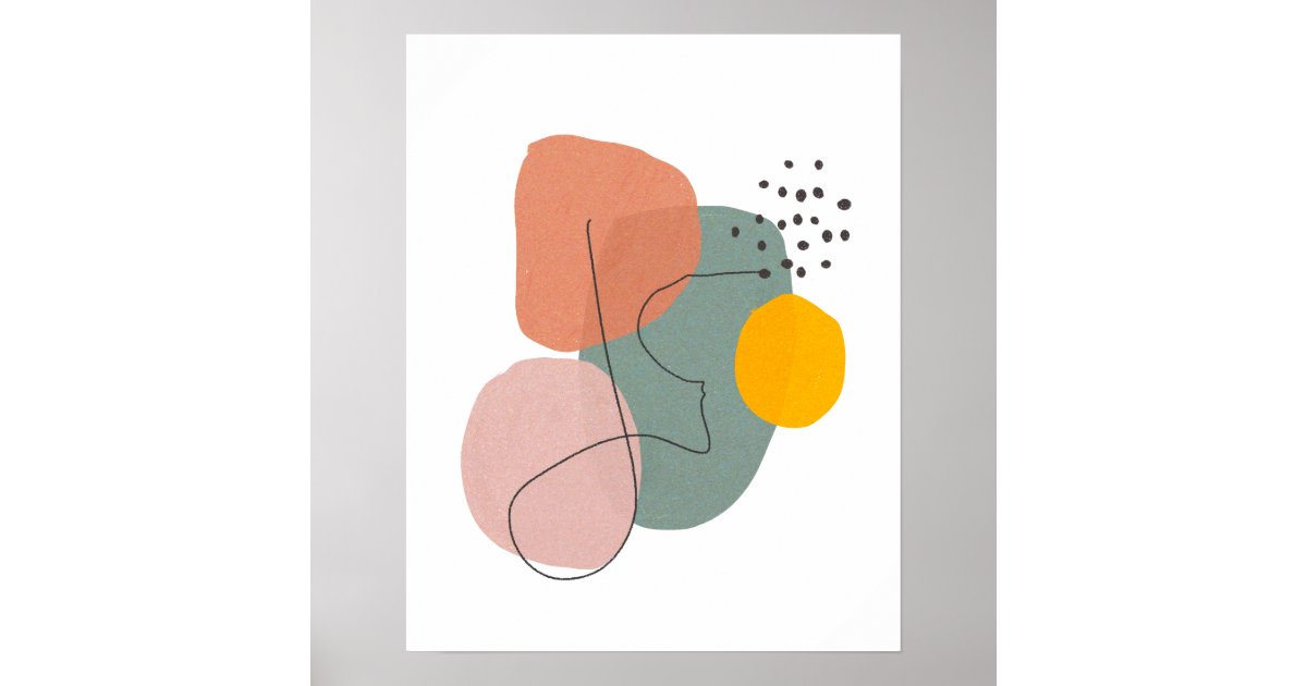 Geometrical,abstract,minimal,modern,pastel, Poster | Zazzle