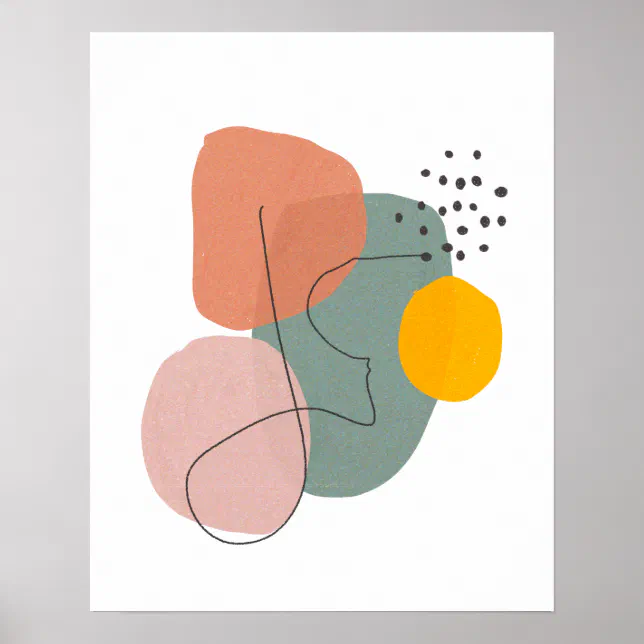 Geometrical,abstract,minimal,modern,pastel, Poster | Zazzle