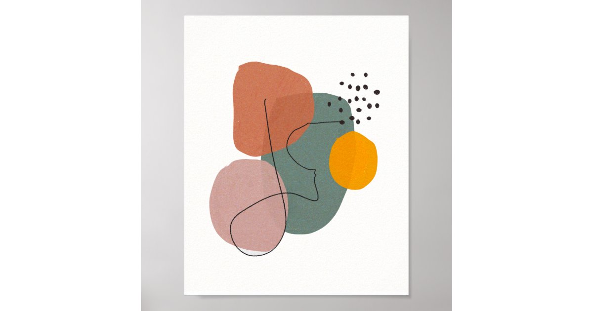 Geometrical, Abstract, Minimal, Modern, Pastel Poster | Zazzle
