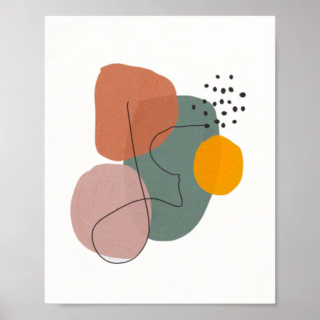 Geometrical, Abstract, Minimal, Modern, Pastel Poster | Zazzle