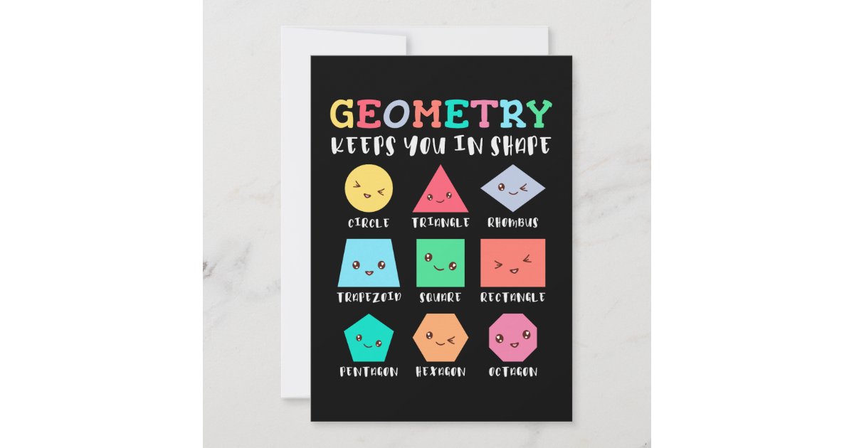 Geometry keeps you in shape, geometric shapes invitation | Zazzle