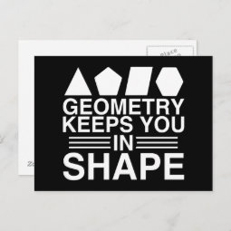 Geometry Keeps you in Shape Math Pun Joke Postcard | Zazzle