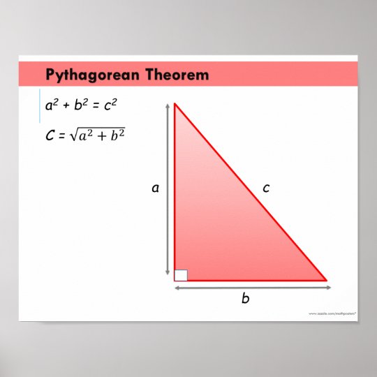 Geometry Math Poster: Pythagorean Theorem Poster | Zazzle.com