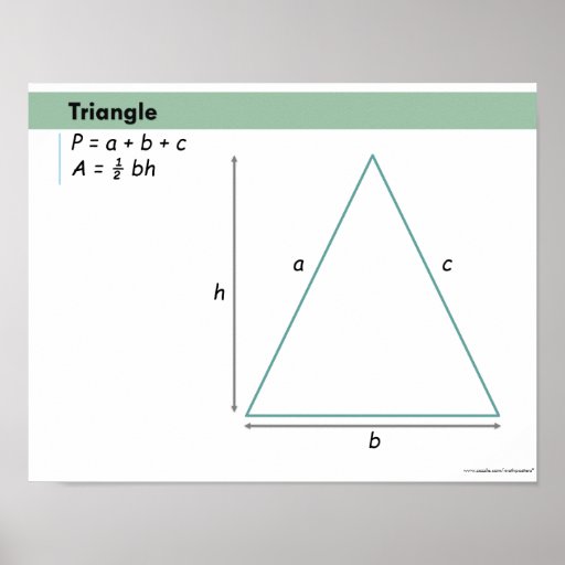 Geometry Math Poster: Triangle Perimeter and Area Poster | Zazzle