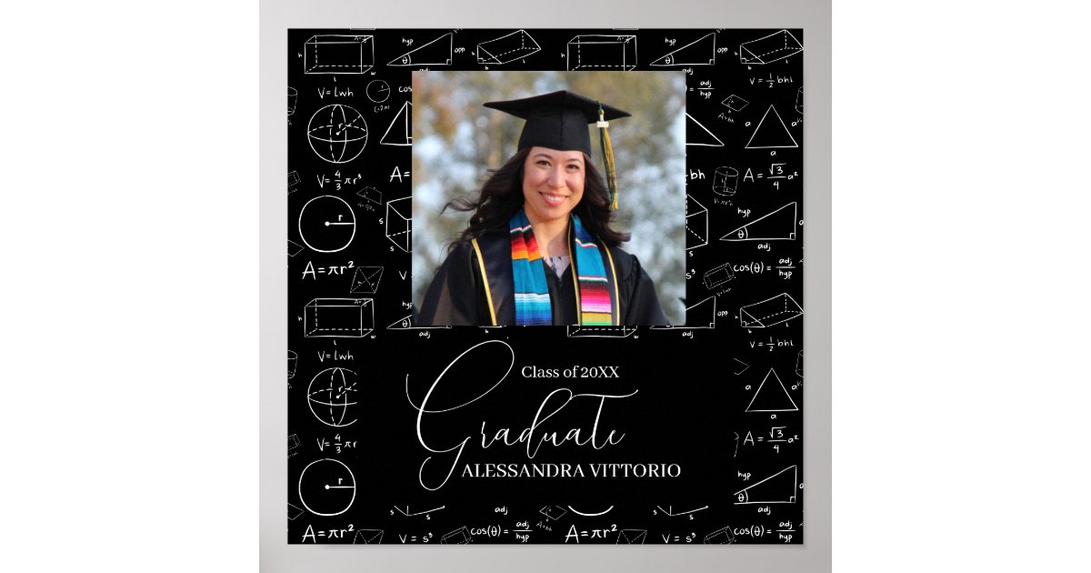 Geometry Mathematic Graduation Photo Poster | Zazzle