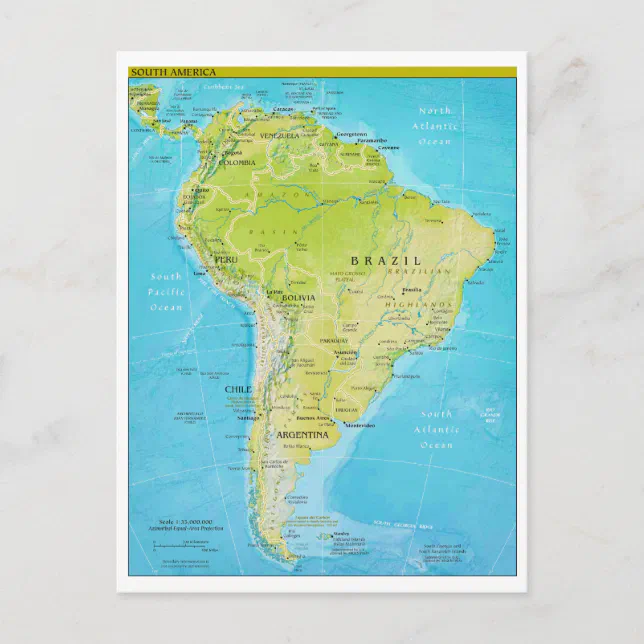 Geopolitical Regional Map of South America Postcard | Zazzle