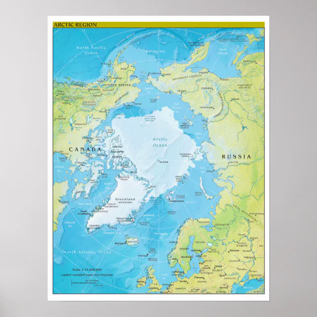 Geopolitical Regional Map of the Arctic Poster | Zazzle