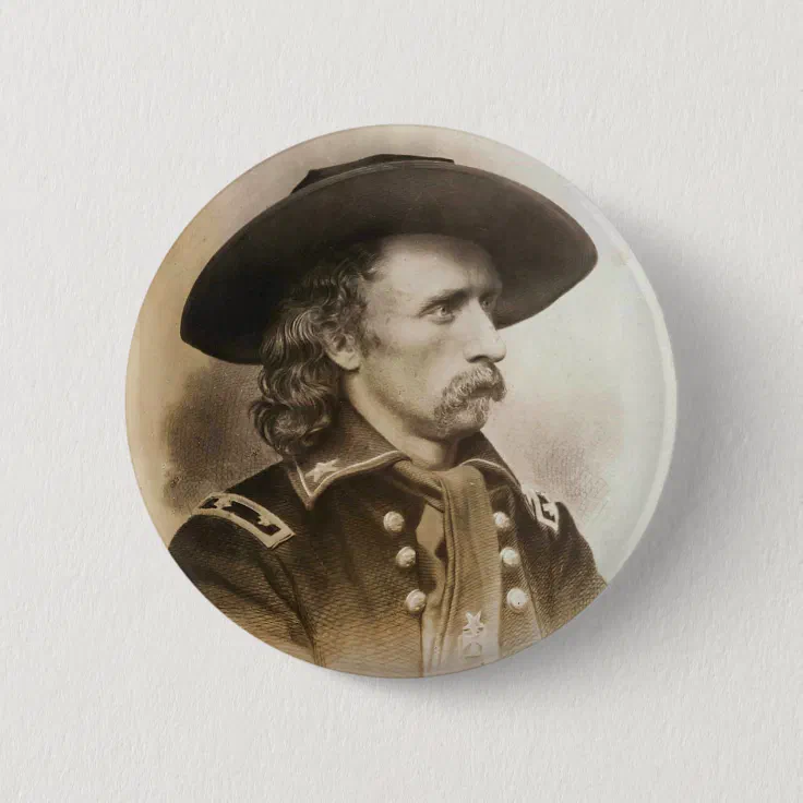 George Armstrong Custer circa 1860s Pinback Button | Zazzle