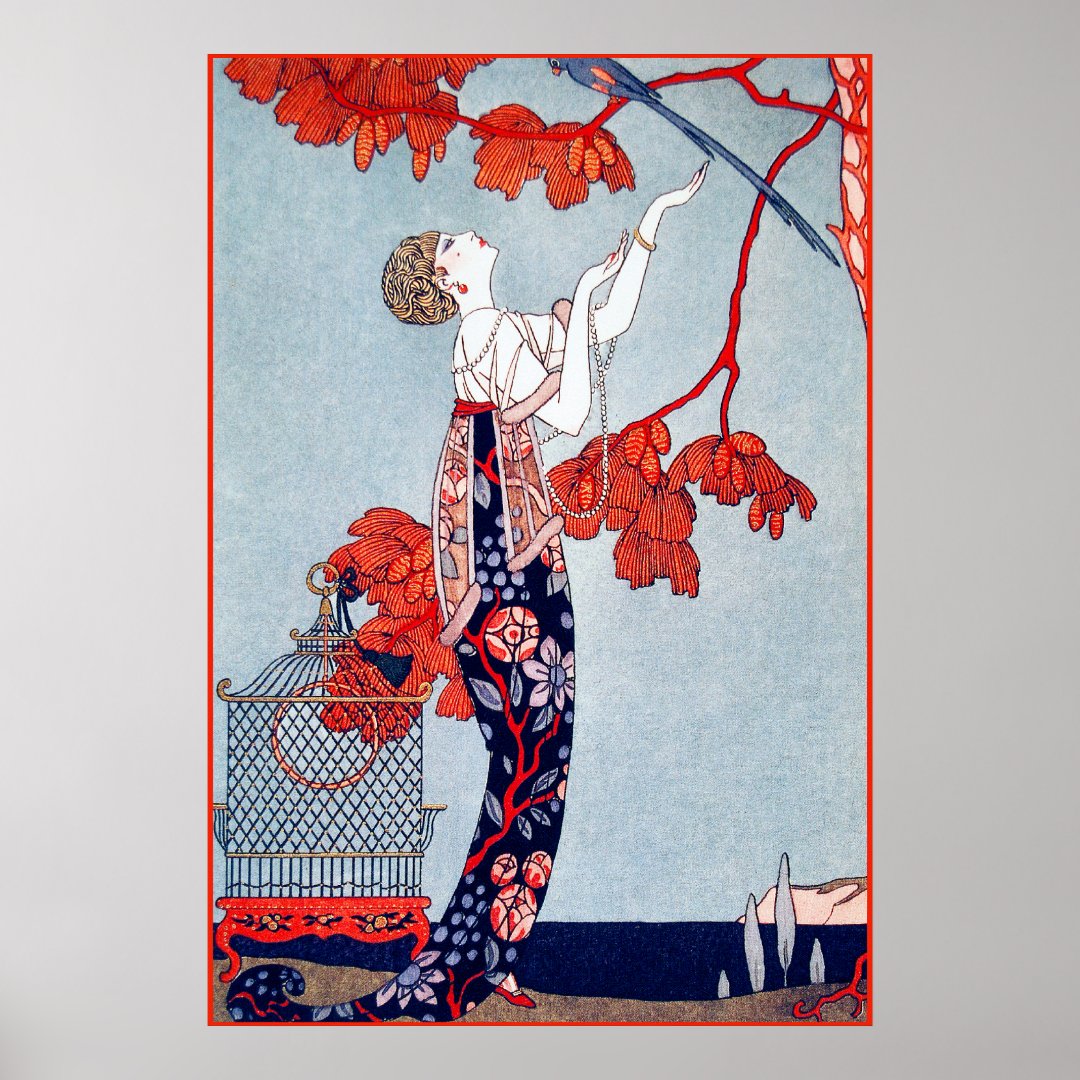 George Barbier "L'Oiseau Volage" 1914 Poster | Zazzle