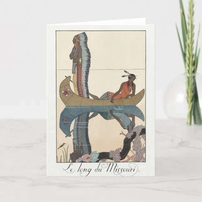 George Barbier, Native American Thank You Card | Zazzle