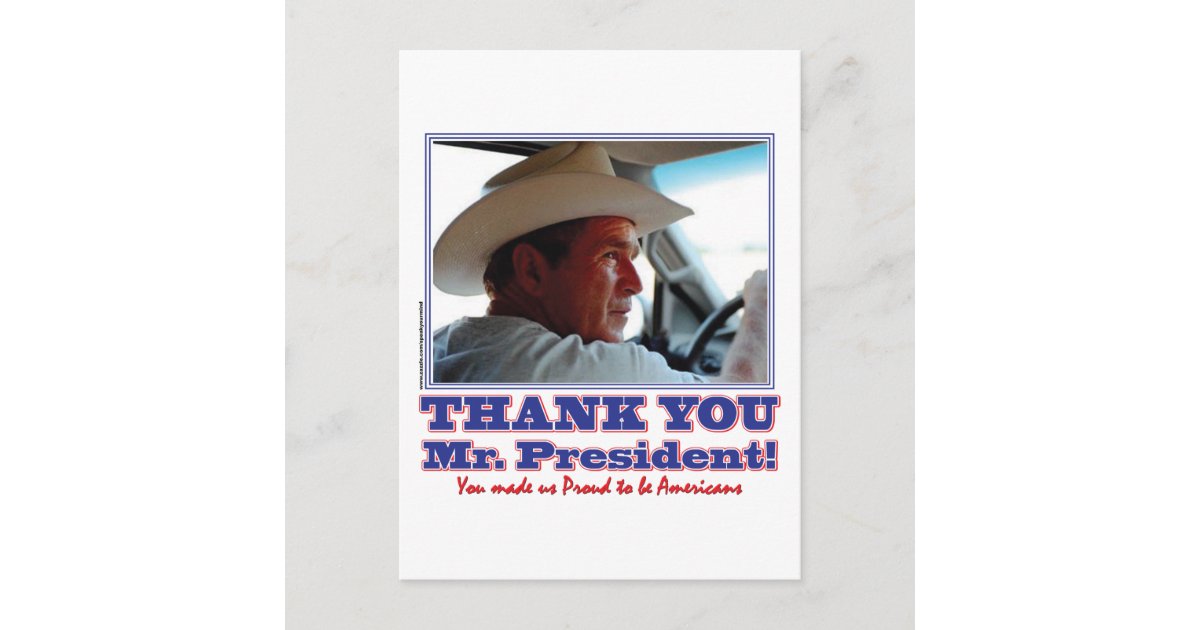 George Bush/Thank you! Postcard | Zazzle