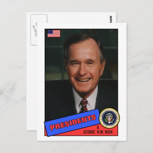 George H.W. Bush Baseball Card | Zazzle