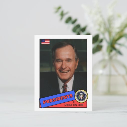 George H.W. Bush Baseball Card | Zazzle