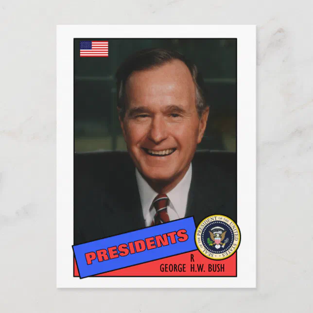 George H.W. Bush Baseball Card | Zazzle