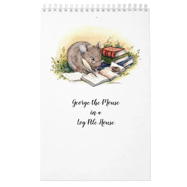 George the mouse with art by Alissa Hansen Calenda Calendar | Zazzle