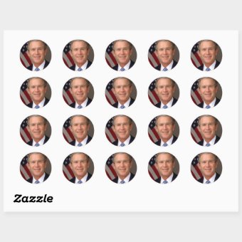 George W. Bush Classic Round Sticker | Zazzle