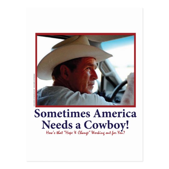 George W Bush in Cowboy Hat Postcard | Zazzle.com